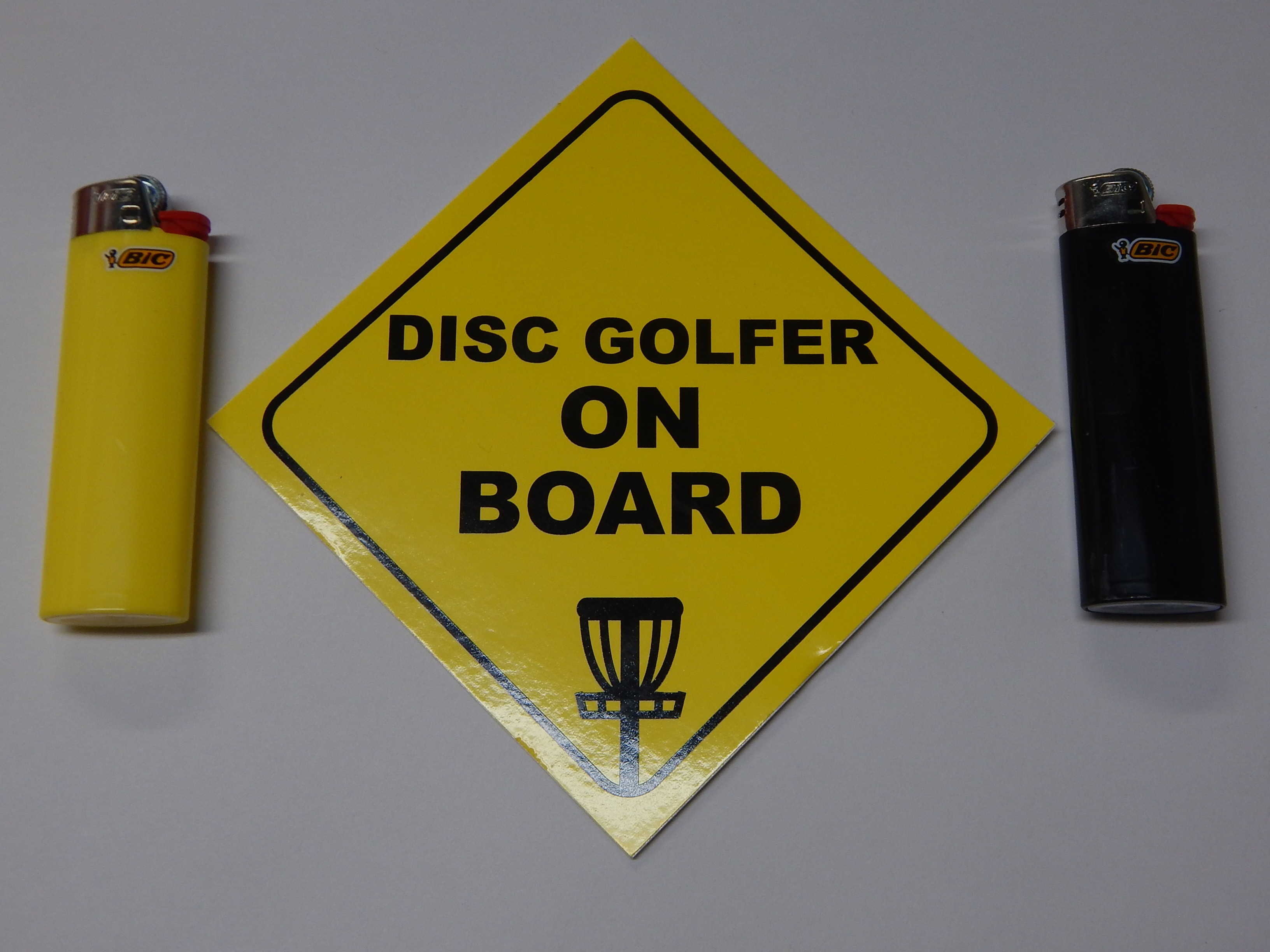 Disc Golfer on Board Sticker • Marshall Street Disc Golf