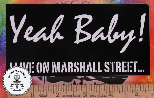 Yeah Baby! Sticker • Marshall Street Disc Golf
