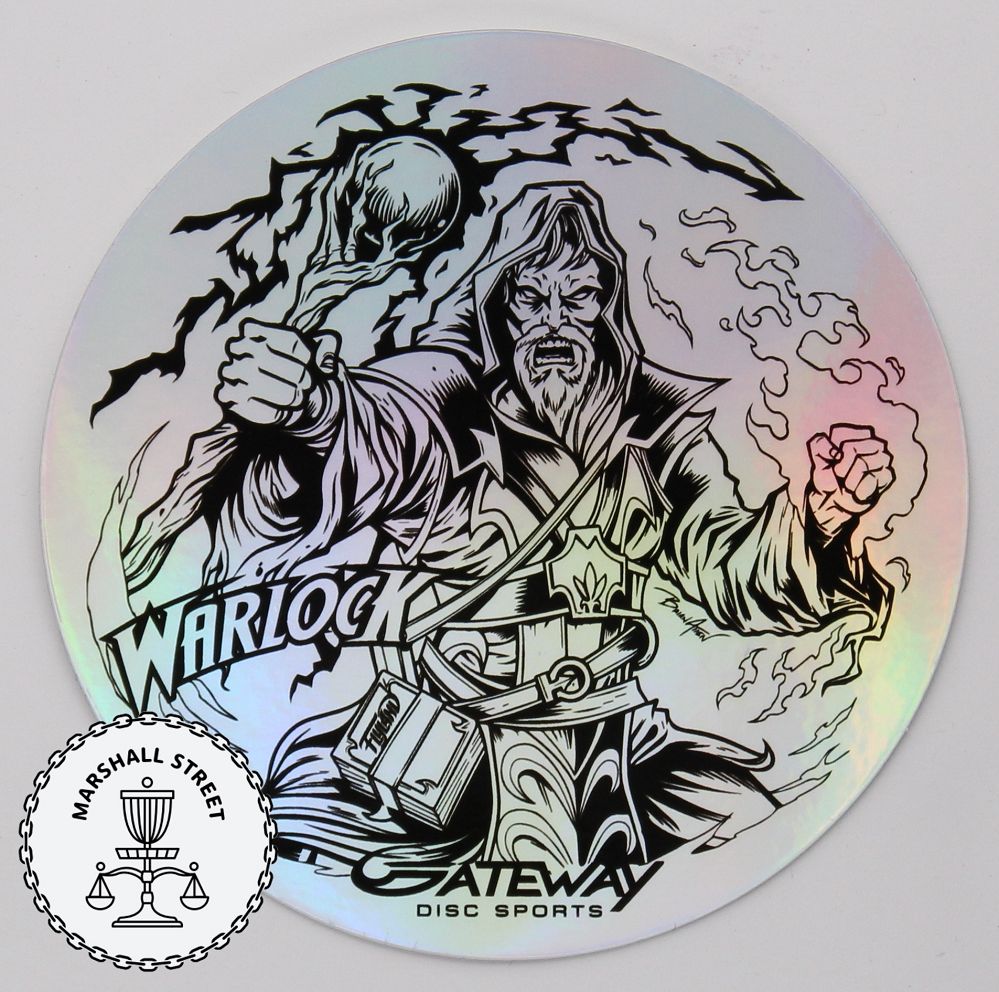Round Warlock Nylon Sticker • Marshall Street Disc Golf