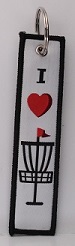 I Love Disc Golf Cloth Keychain • Marshall Street Disc Golf